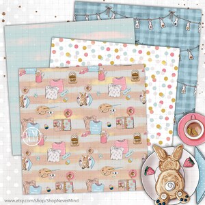 Easter Digital Paper Pack Easter Bunny Digital Pattern Commercial Use ...