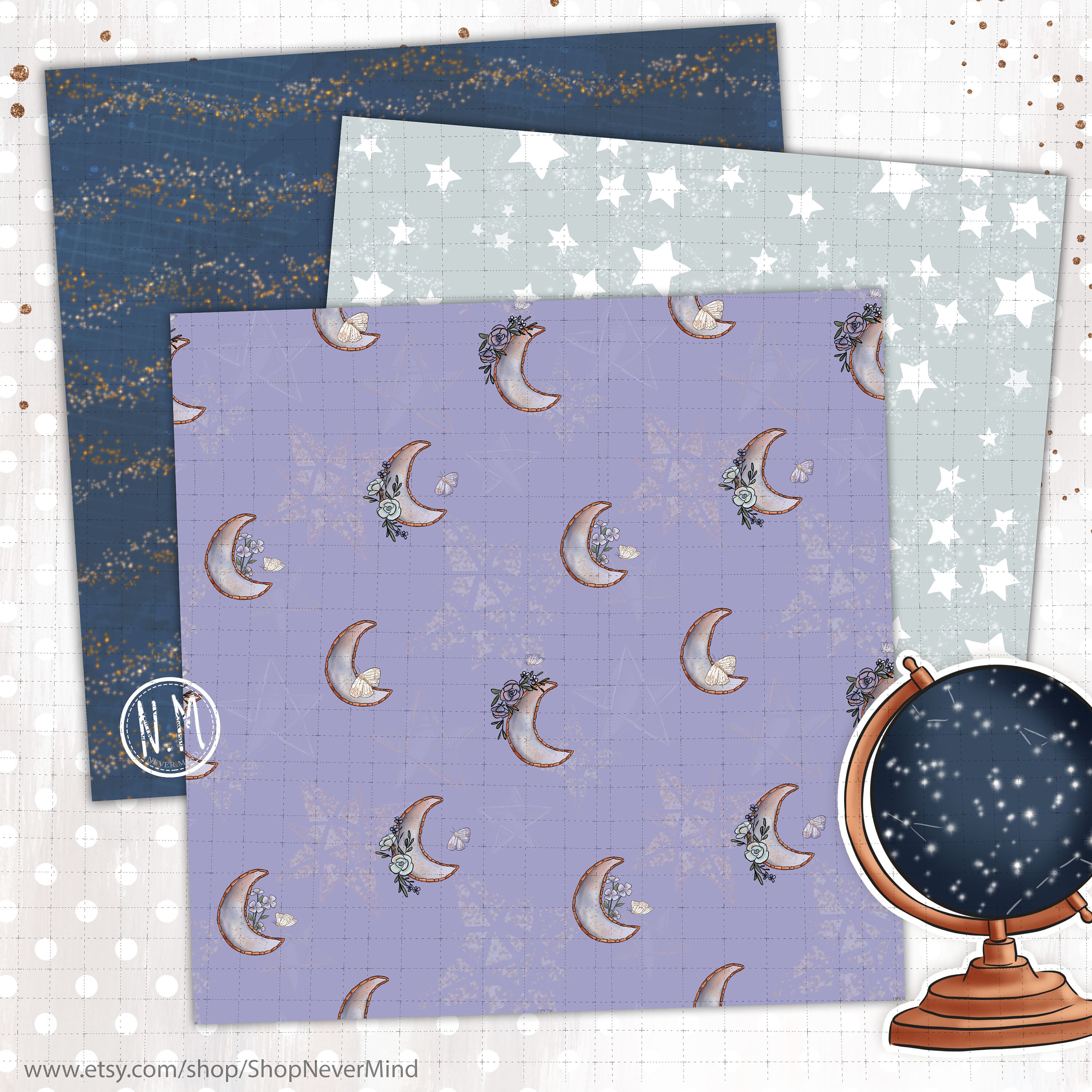 Stars Digital Paper Pack Galaxy Digital Pattern Night Sky - Etsy