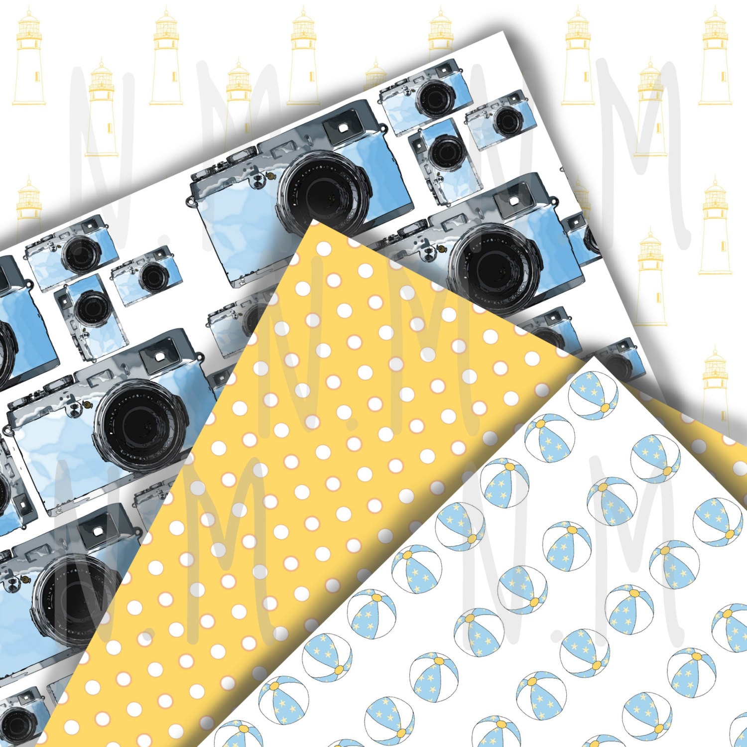 Beach Digital Paper at the Beach Colorful Summer Printable - Etsy