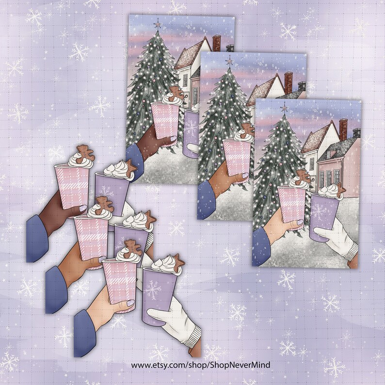 Winter Clipart Kit Winter Snow Clipart Winter Wonderland | Etsy