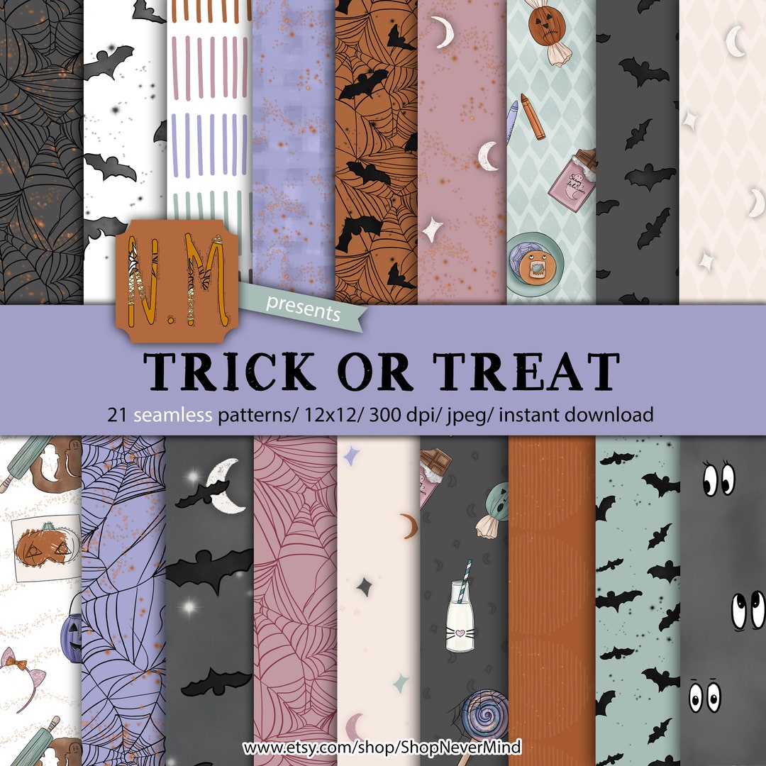 Halloween Digital Paper Pack Pastel Kids Halloween Clip Art Commercial ...