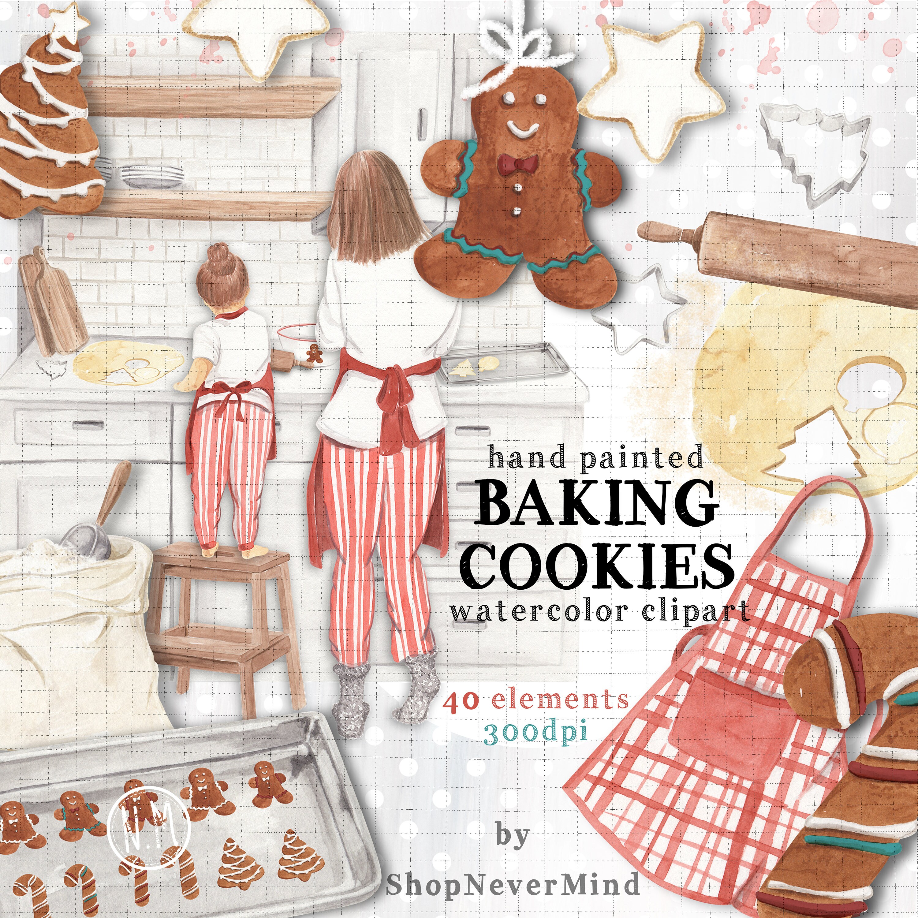 Christmas Clipart Kit Christmas Cookies Commercial Use - Etsy