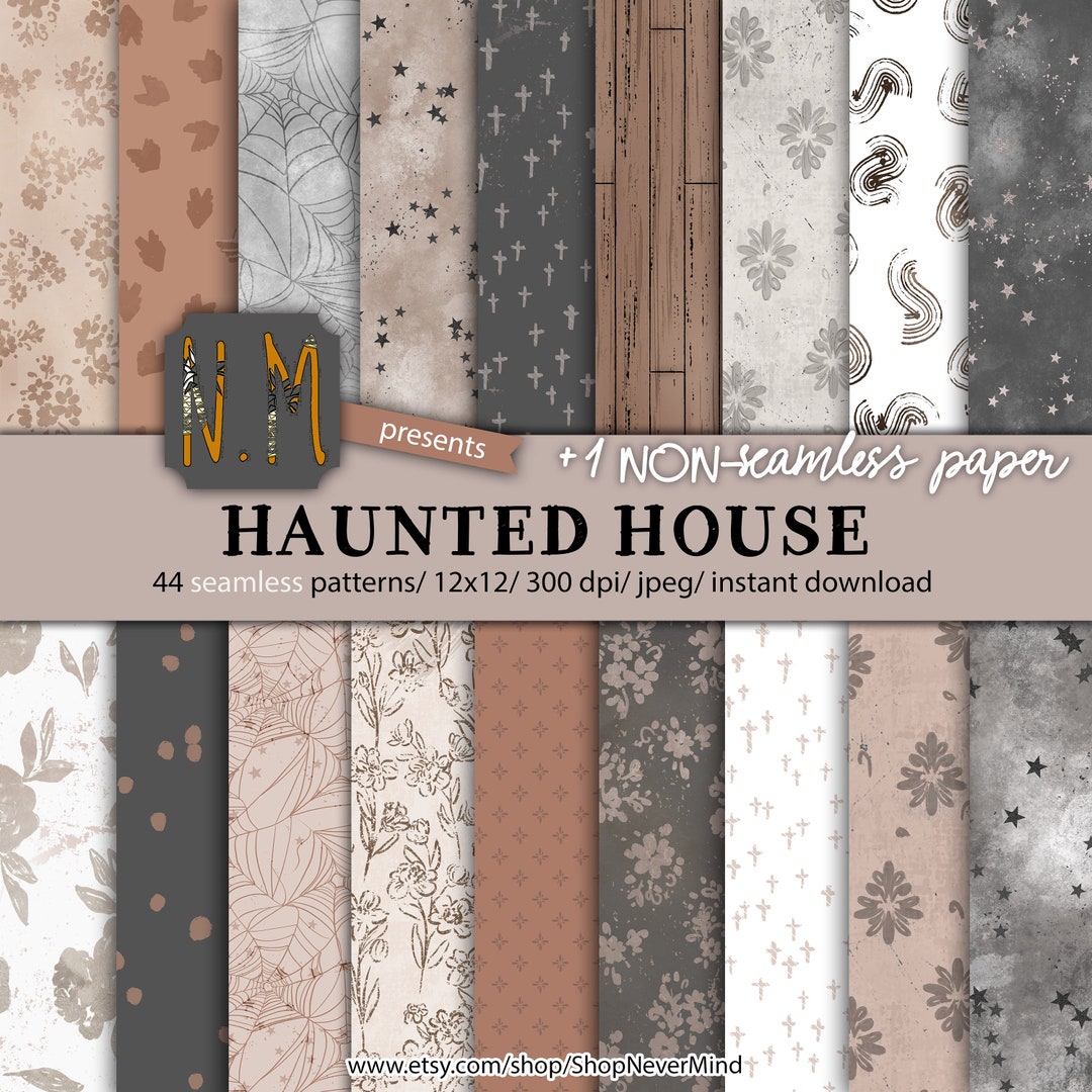 Halloween Digital Paper Pack Haunted House Digital Pattern Commercial ...