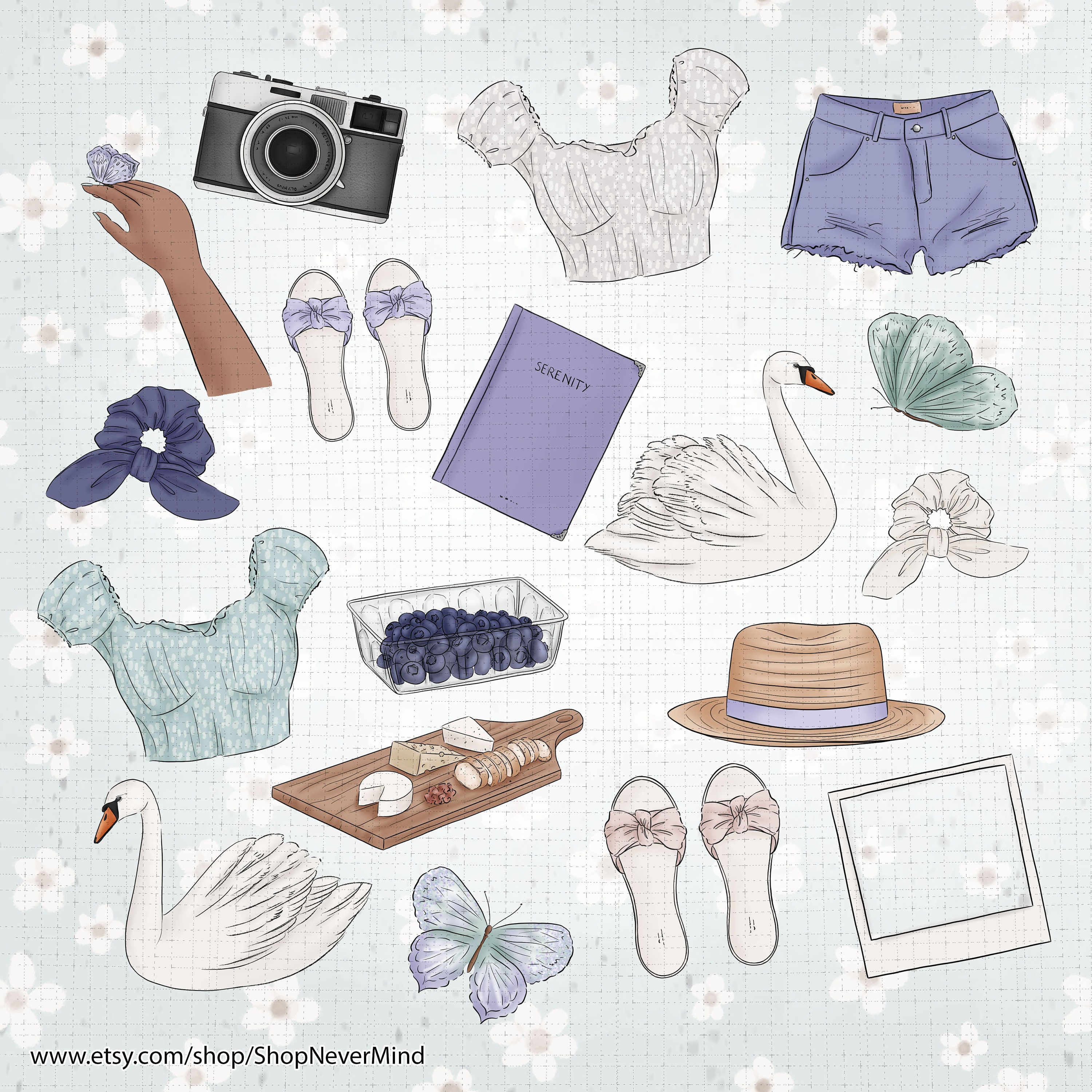 Spring Clipart Kit Pastel Spring Clipart Commercial Use Lilac - Etsy