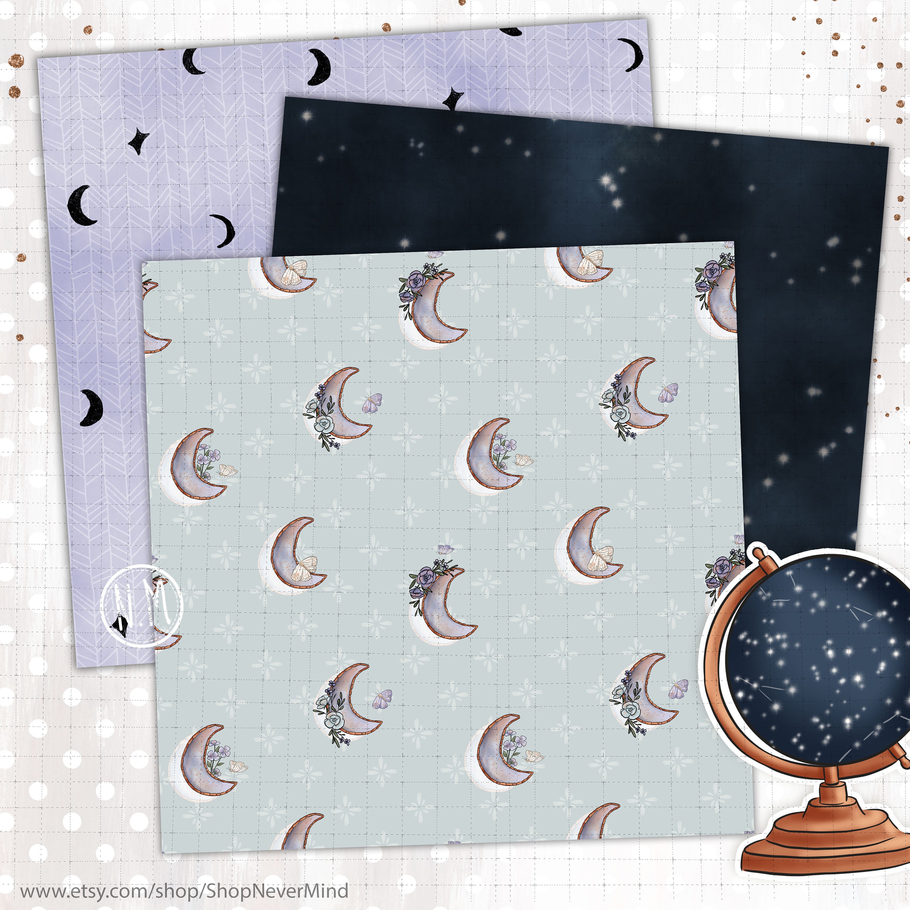 Stars Digital Paper Pack Galaxy Digital Pattern Night Sky - Etsy