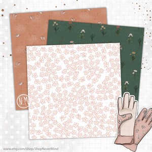 Spring Garden Digital Paper Pack Gardening Digital Pattern Commercial ...