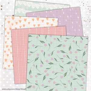 Easter Paper Pack Pastel Easter Sunday Digital Pattern Commercial Use ...