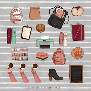 Back to School Clipart Kit Fall Clipart Commercial Use Fall Planner ...
