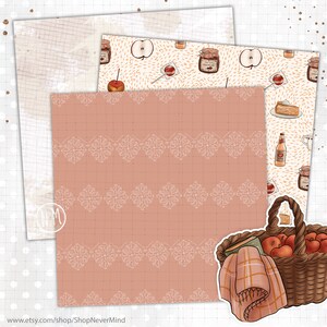 Fall Digital Paper Pack Apple Picking Fall Digital Pattern Apple Pie ...