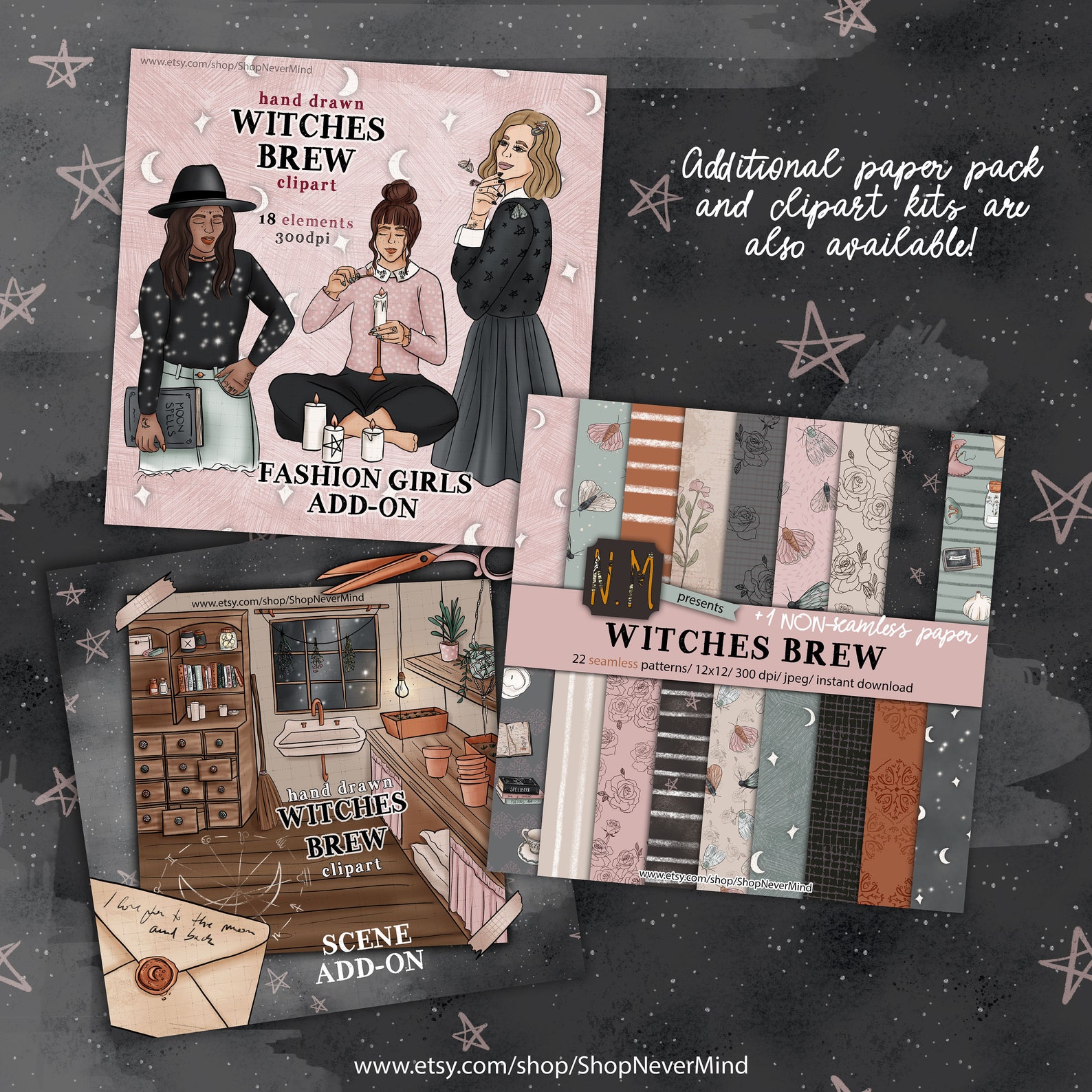 Halloween Clipart Kit Witches Brew Digital Clipart Kit | Etsy