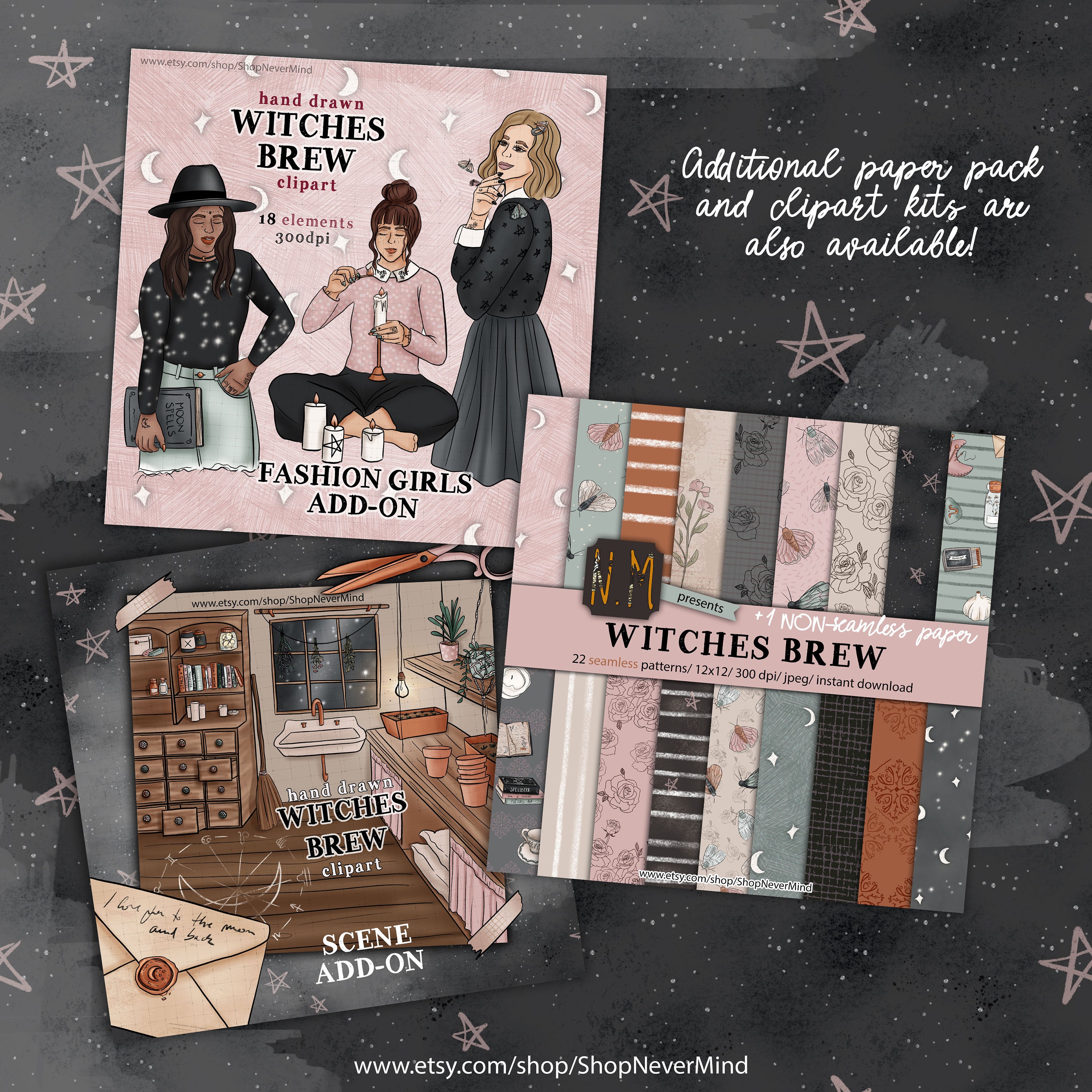 Halloween Clipart Kit Witches Brew Digital Clipart Kit | Etsy