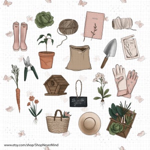 Spring Clipart Kit Spring Garden Clipart Gardening Green House ...