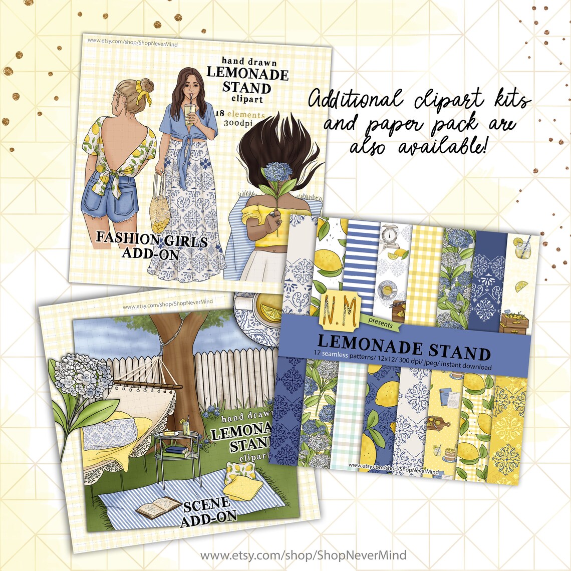 Lemonade Clipart Kit Lemonade Stand Digital Clip Art - Etsy