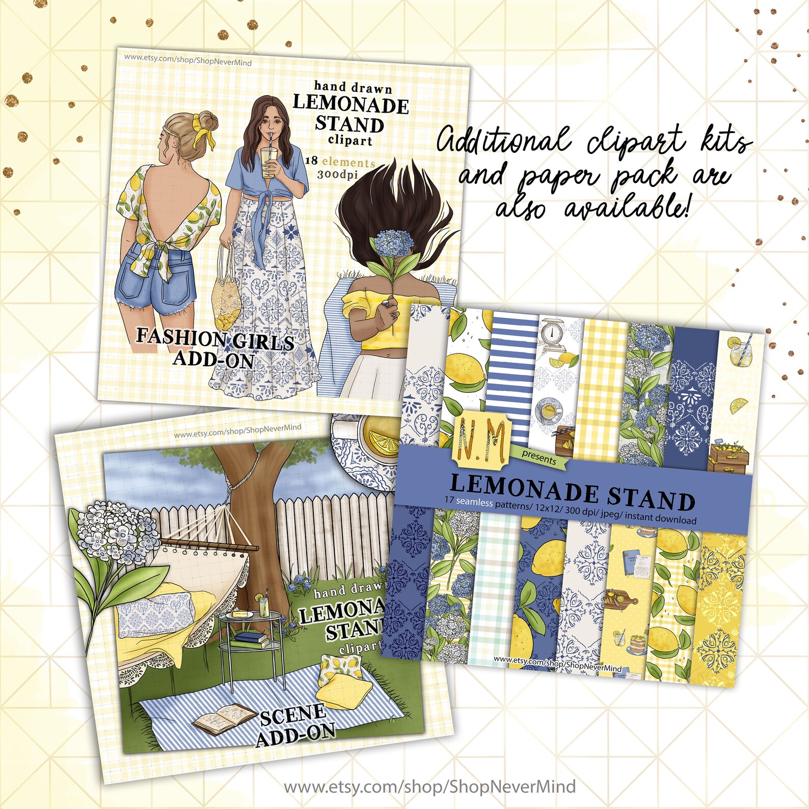 Lemonade Clipart Kit Lemonade Stand Digital Clip Art - Etsy