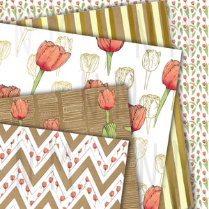 Floral Digital Paper Pack Floral Digital Pattern Pink Floral Printable ...