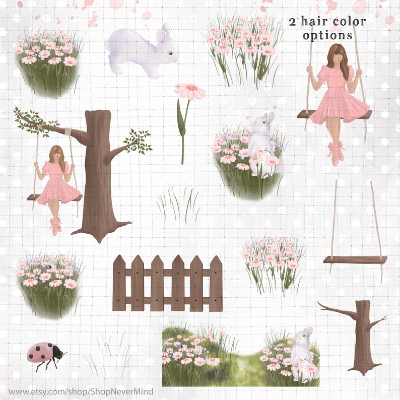 Spring Clipart Kit Easter Digital Clip Art Commercial Use - Etsy