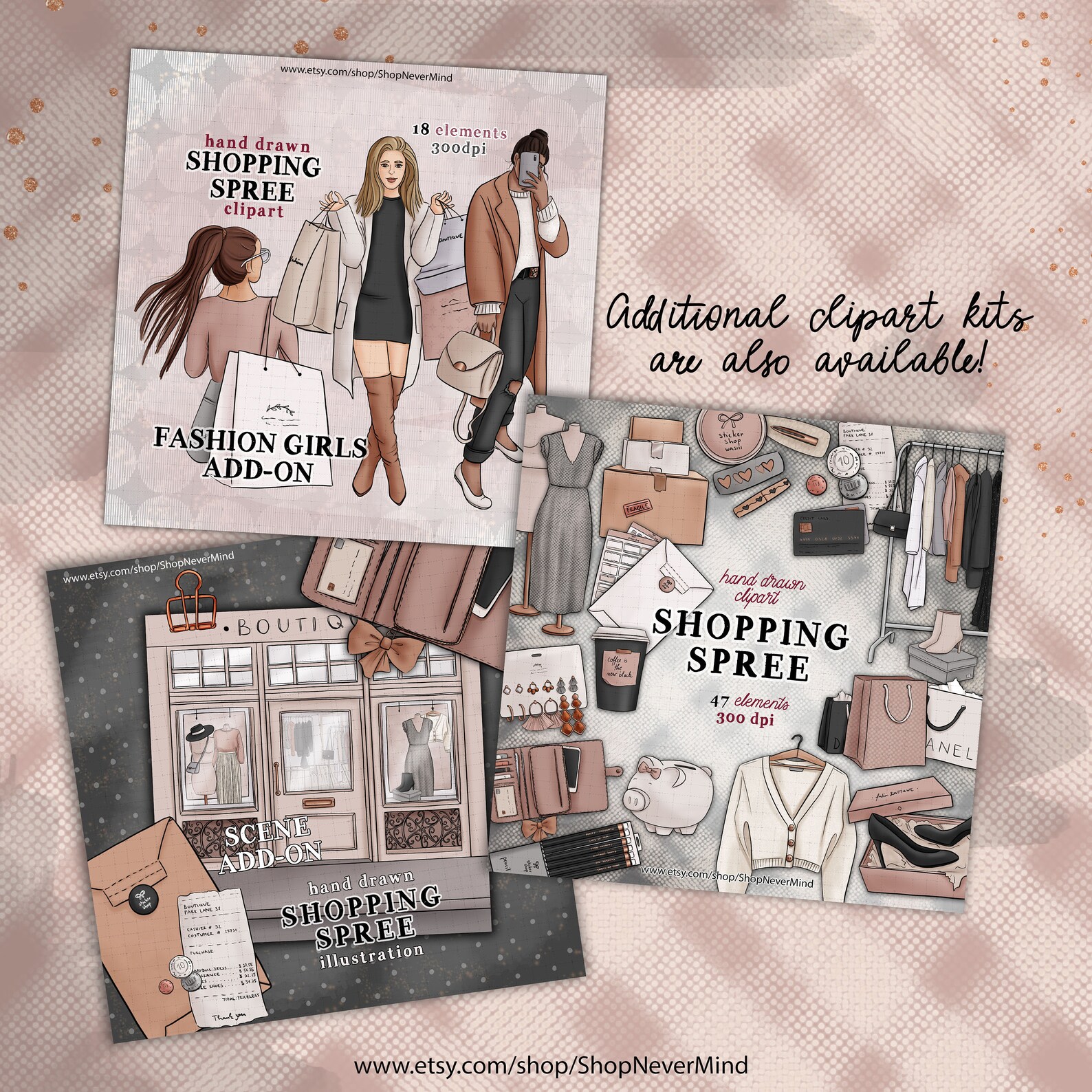 Shopping Digital Paper Pack Black Friday Shopping Spree - Etsy