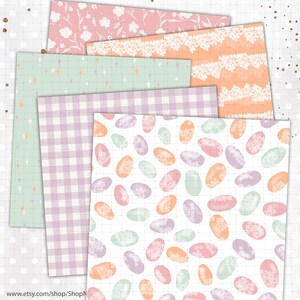 Easter Paper Pack Pastel Easter Sunday Digital Pattern Commercial Use ...