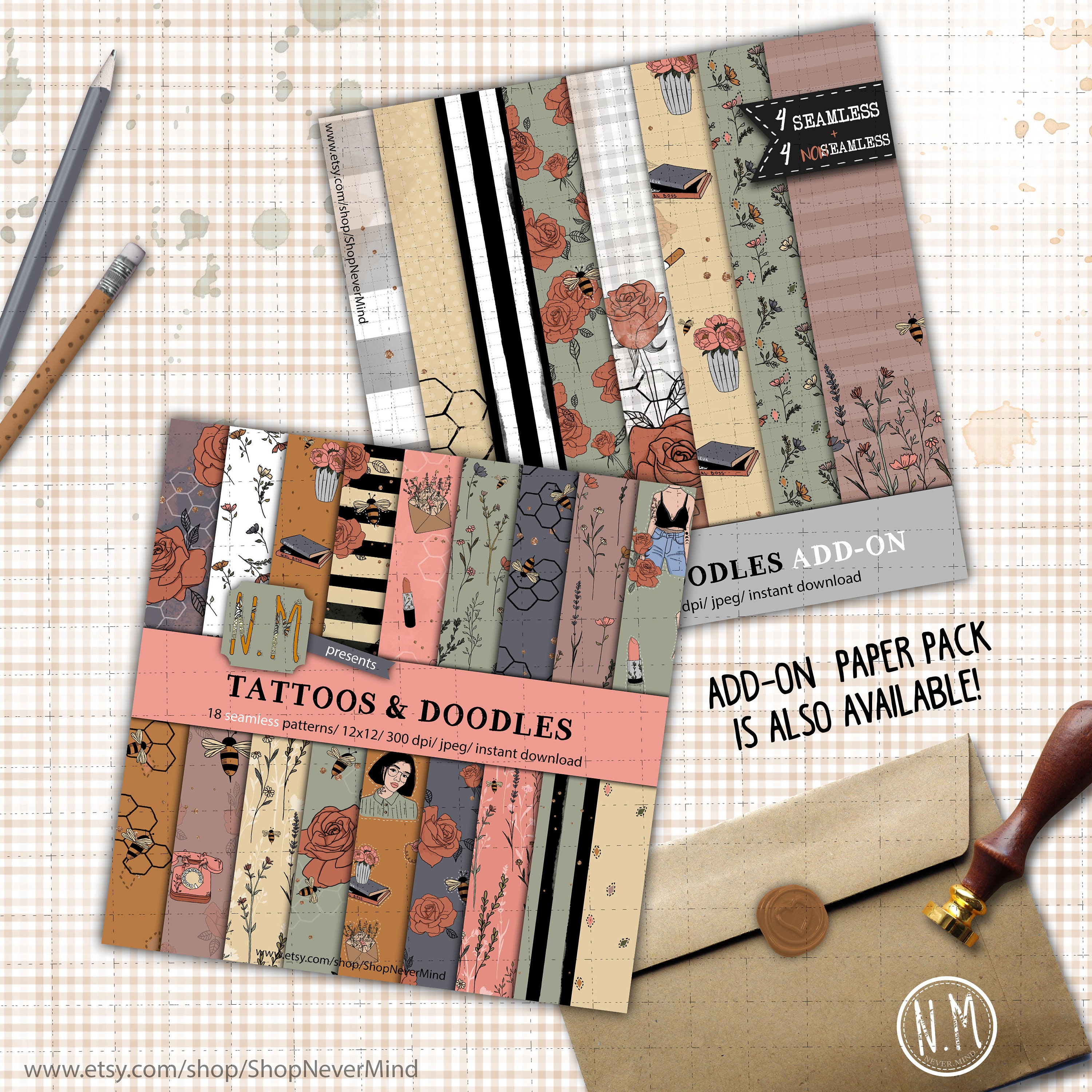 Flowers Clipart Kit Commercial Use Floral Tattoos Fashion - Etsy