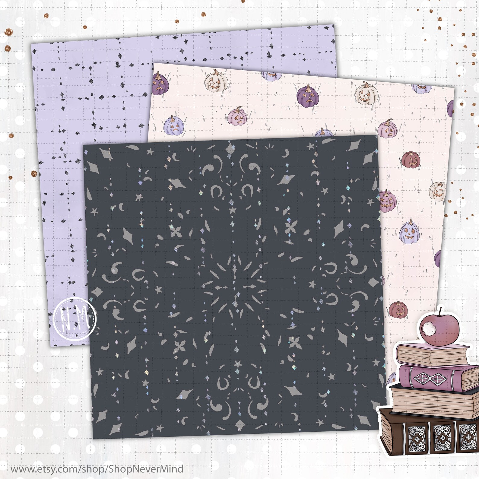 Halloween Digital Paper Pack Pastel Magic School Kids | Etsy