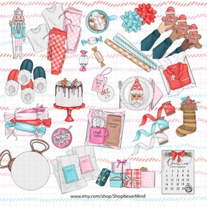 Christmas Clipart Kit Pink Christmas Clipart Sweet Christmas Kids ...