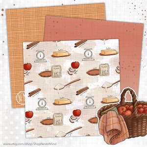 Fall Digital Paper Pack Apple Picking Fall Digital Pattern Apple Pie ...