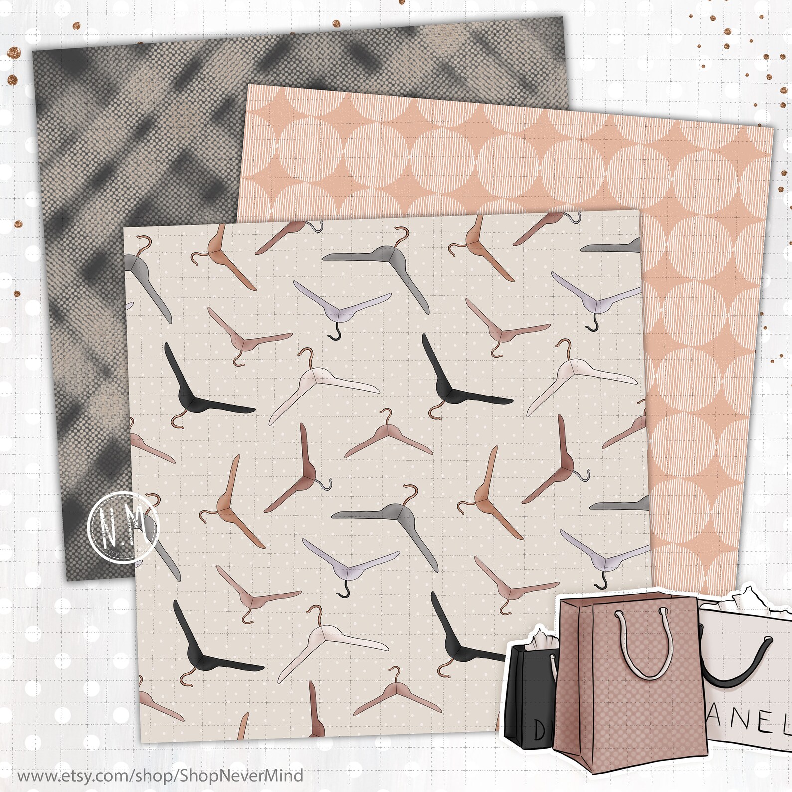 Shopping Digital Paper Pack Black Friday Shopping Spree - Etsy