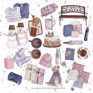 Winter Clipart Kit Winter Snow Clipart Winter Wonderland Christmas ...