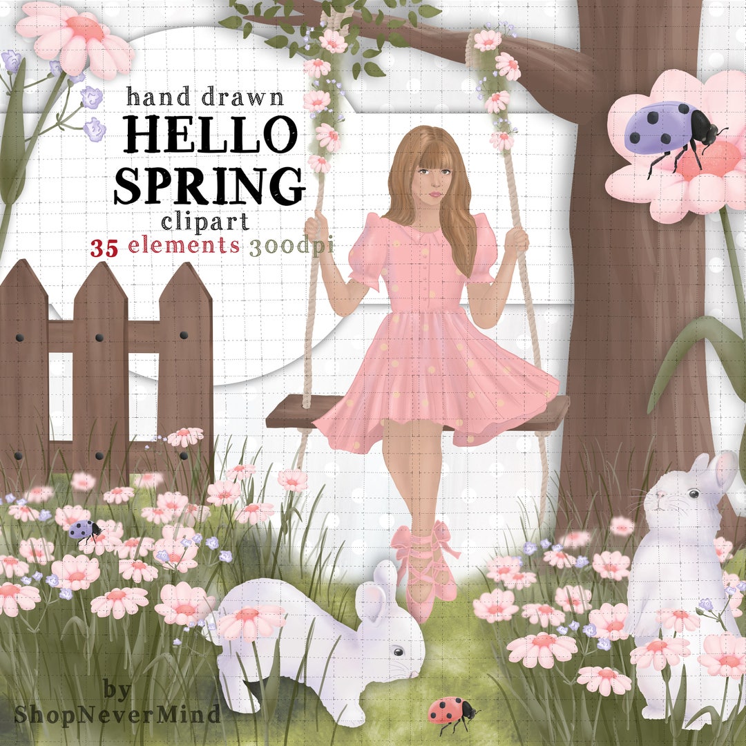 Spring Clipart Kit Easter Digital Clip Art Commercial Use Planner ...