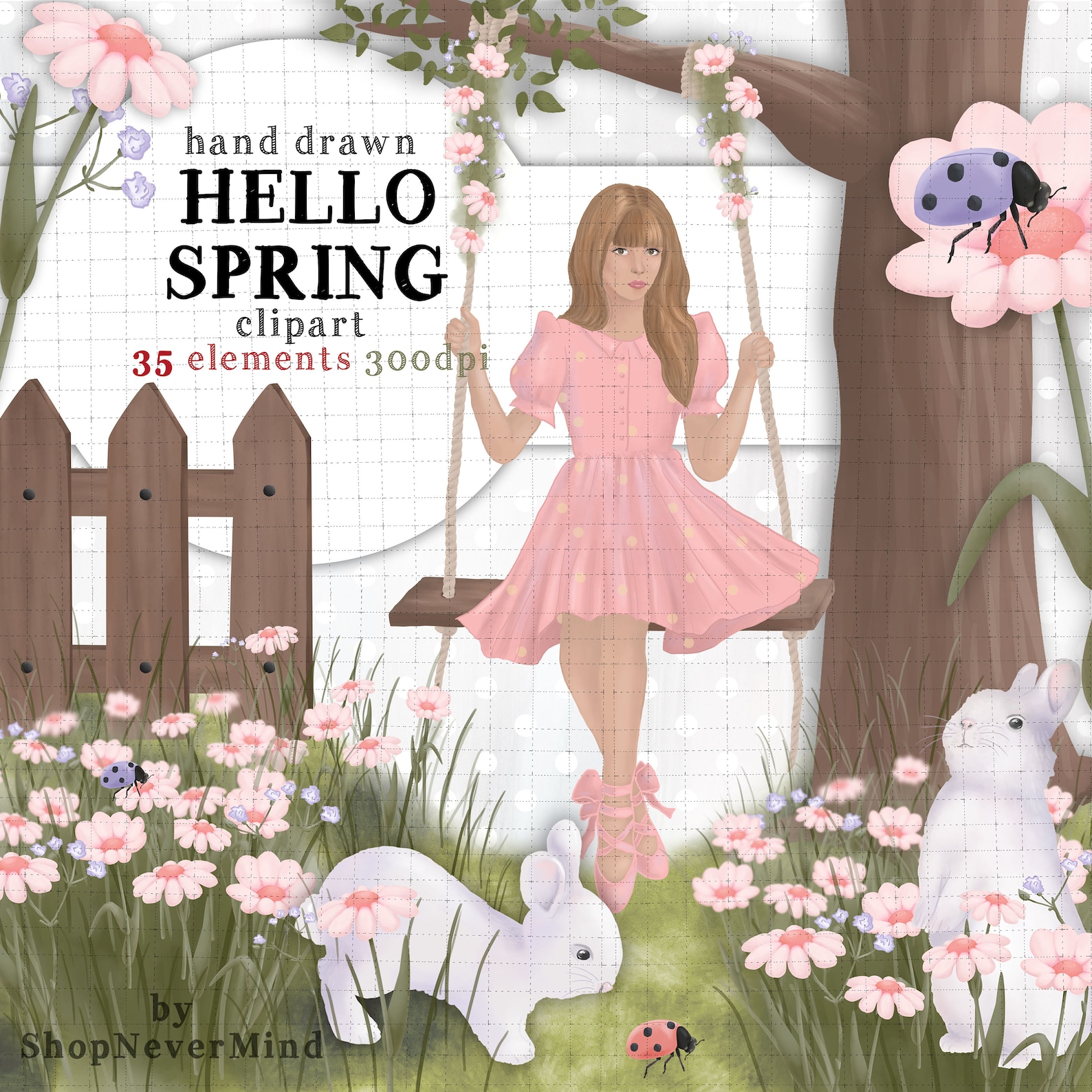 Spring Clipart Kit Easter Digital Clip Art Commercial Use - Etsy