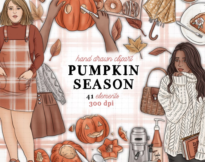 Fall Clipart Kit Fall Clipart Commercial Use Pumpkin Pie Autumn Clipart ...