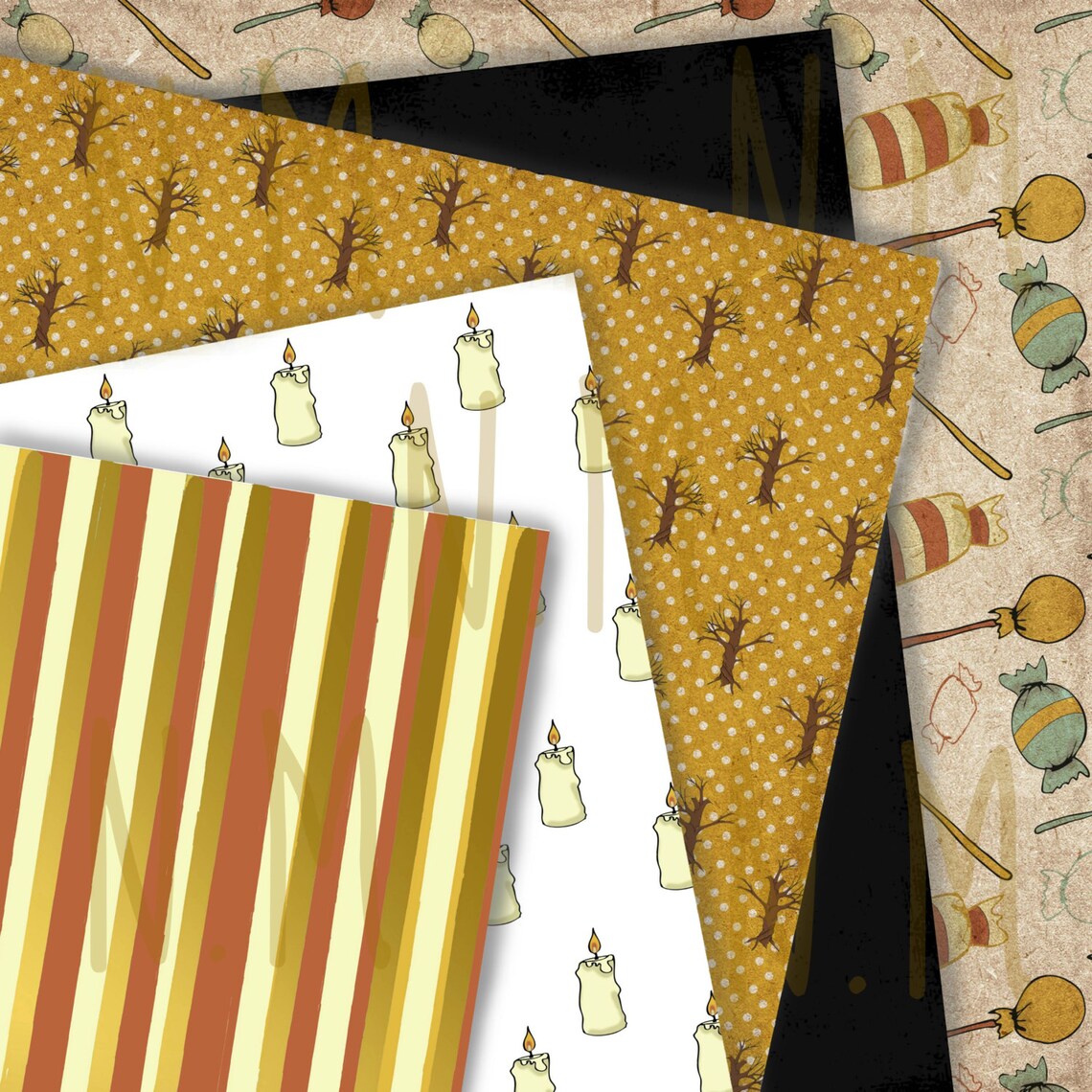 Halloween Digital Paper Happy Halloween Paper Pack Halloween - Etsy
