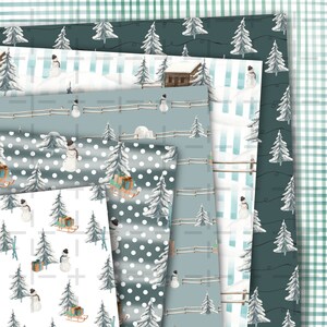 Winter Digital Paper Pack Winter Wonderland Digital Pattern Watercolor ...
