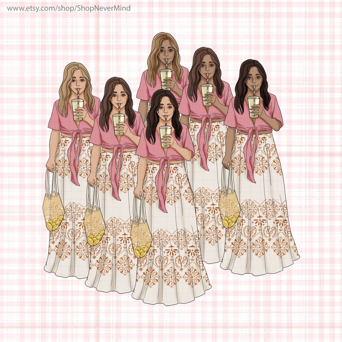 Pink Lemonade Clipart Kit Fashion Girls Lemonade Stand Clipart - Etsy