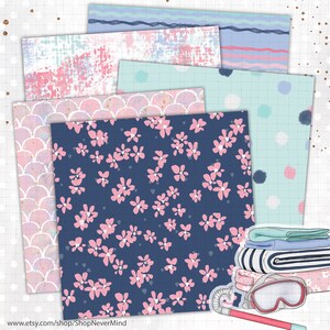 Summer Digital Paper Pack Pastel Summer Digital Pattern Commercial Use ...