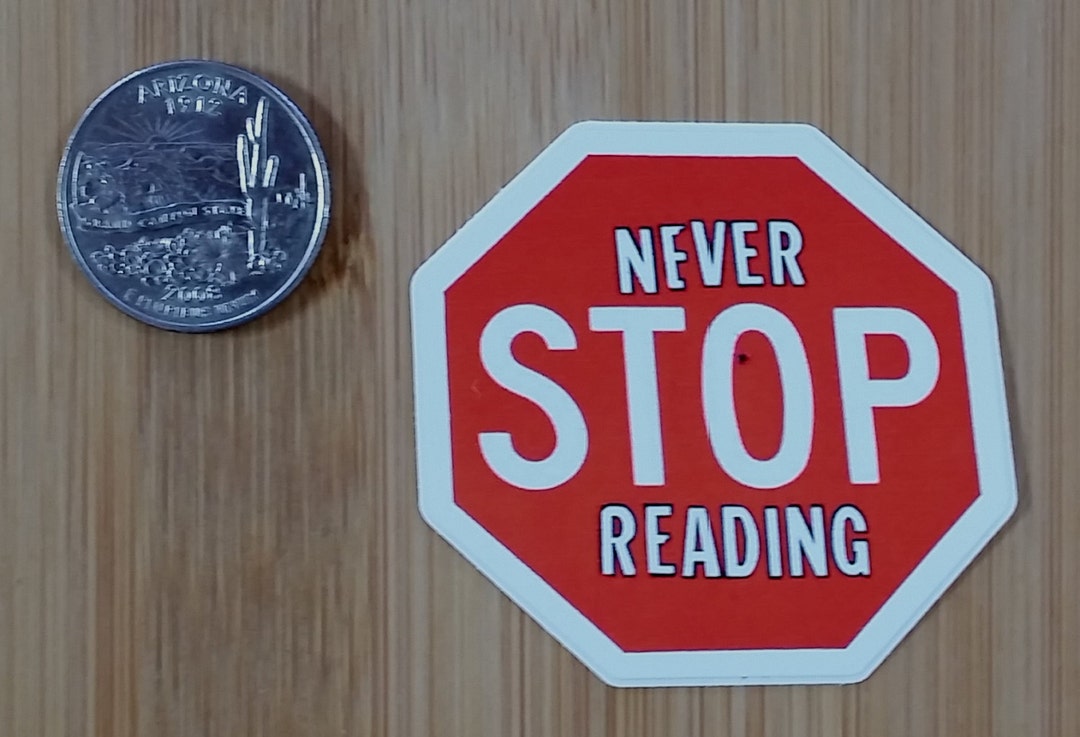 Never Stop Reading Sticker - Etsy