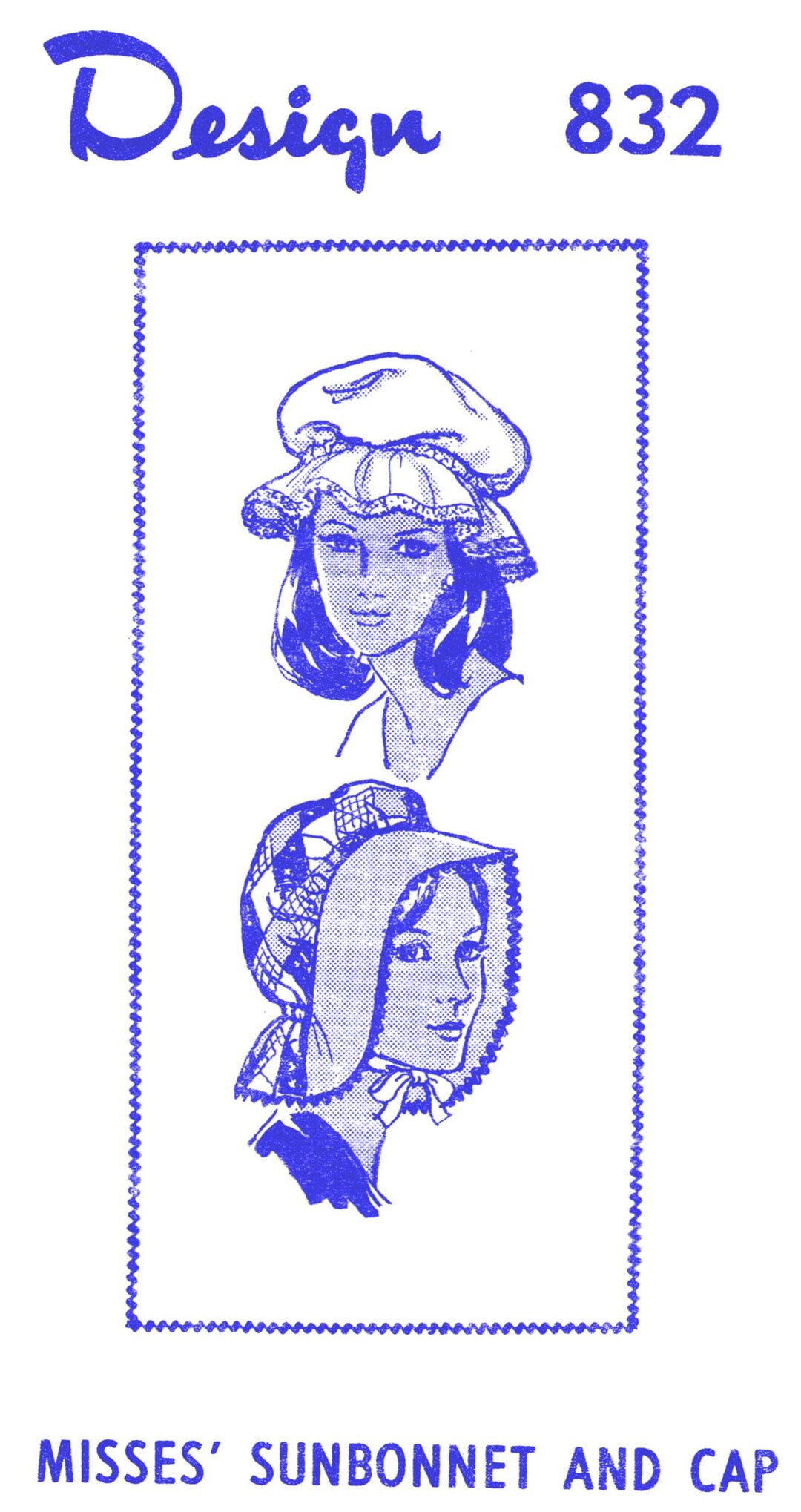 SUNBONNET Bonnet Summer Hat Pattern Design 832 Pdf - Etsy