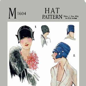 Flapper Hats Caps Sewing Pattern M 1604 Stunning Millinery 20s Chemo ...