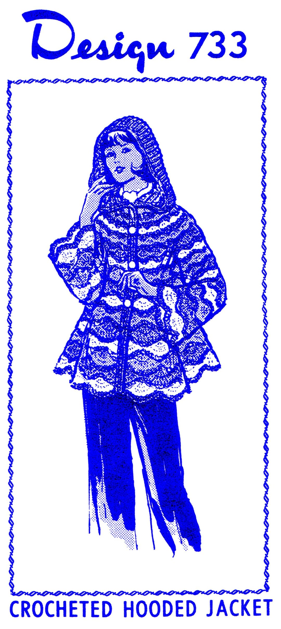 Women's CROCHET Hooded Jacket Coat Crocheting Crocheted Pattern 1970s ...