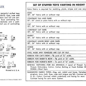 Letter S 4915 Pattern Stuffed Animal Rabbit Cat Dog Horse 7.5-9" PDF ...