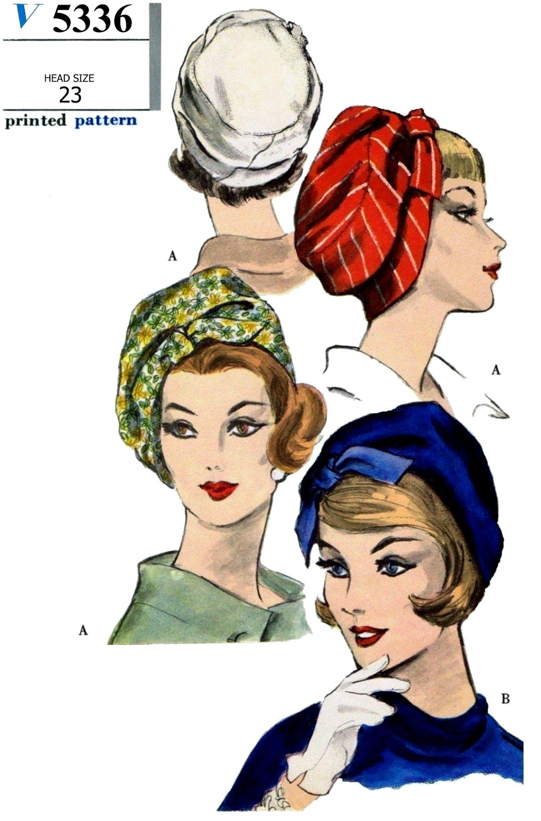V 5336 Pattern Profile Toque Hat Designer 23