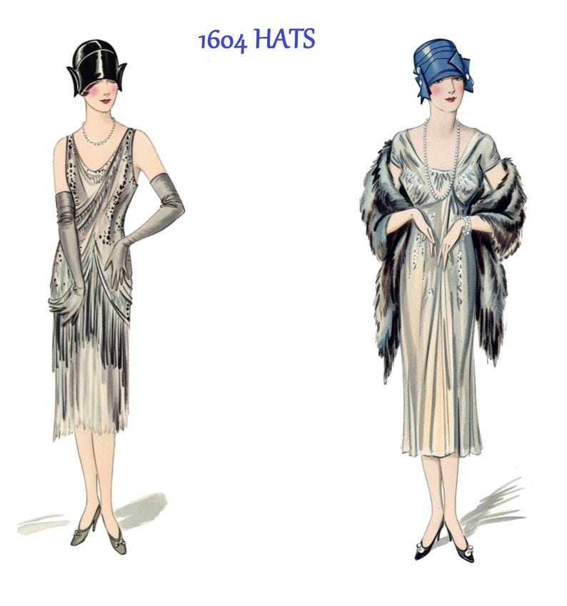 Flapper Hats Caps Sewing Pattern M 1604 Stunning Millinery 20s Chemo ...