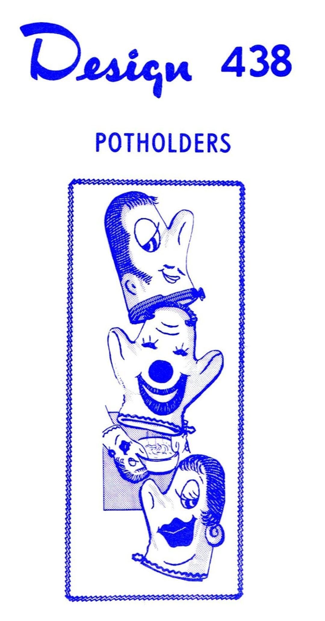 Letter Pot Holders Pattern 5 CLOWN Face Hostess Cooking Kitchen Cook ...