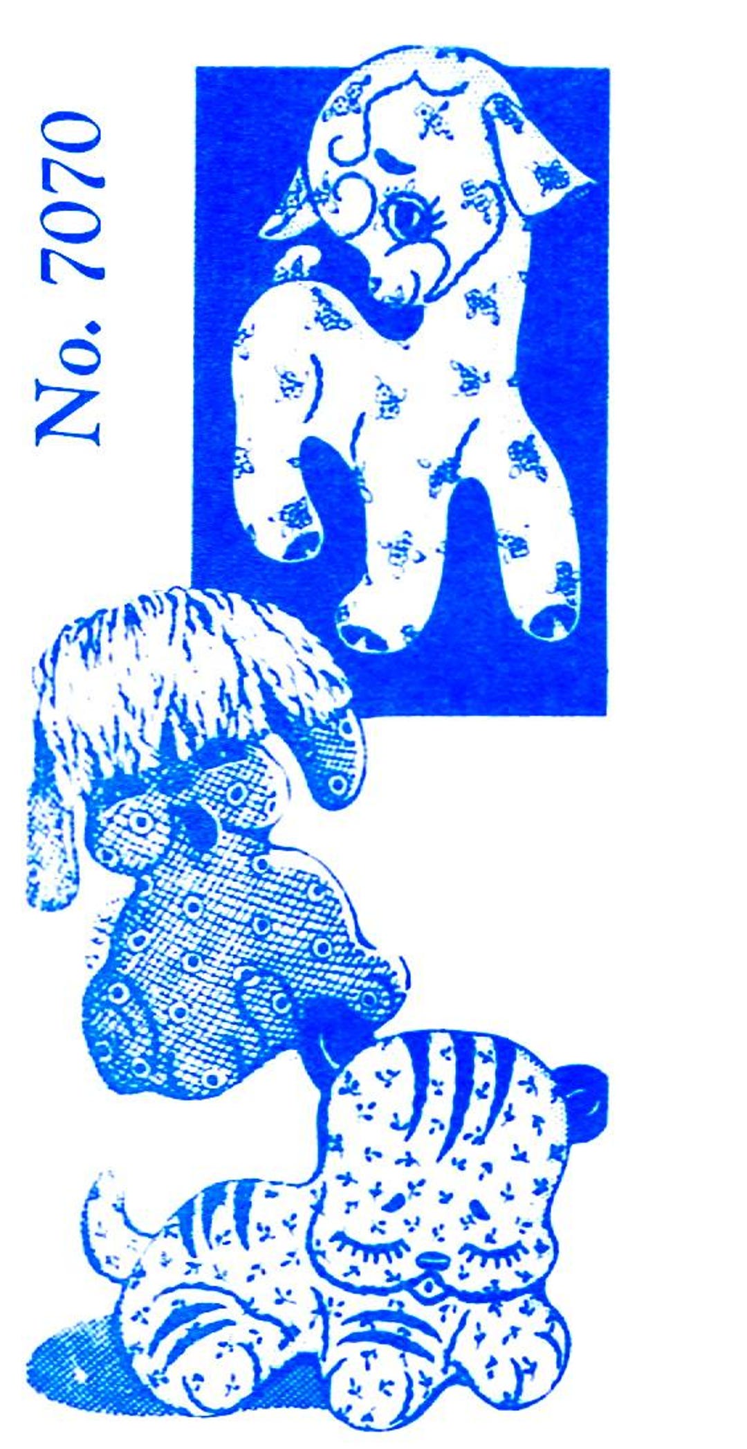 Ledger 3 Stuffed Animal Patterns Alice Brooks 7070 Design 7-11" Dog ...