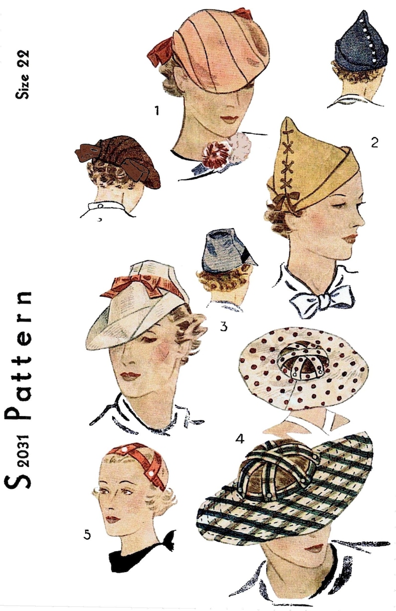 Hats Sewing Pattern S 2031 Millinery 1930's Pdf - Etsy