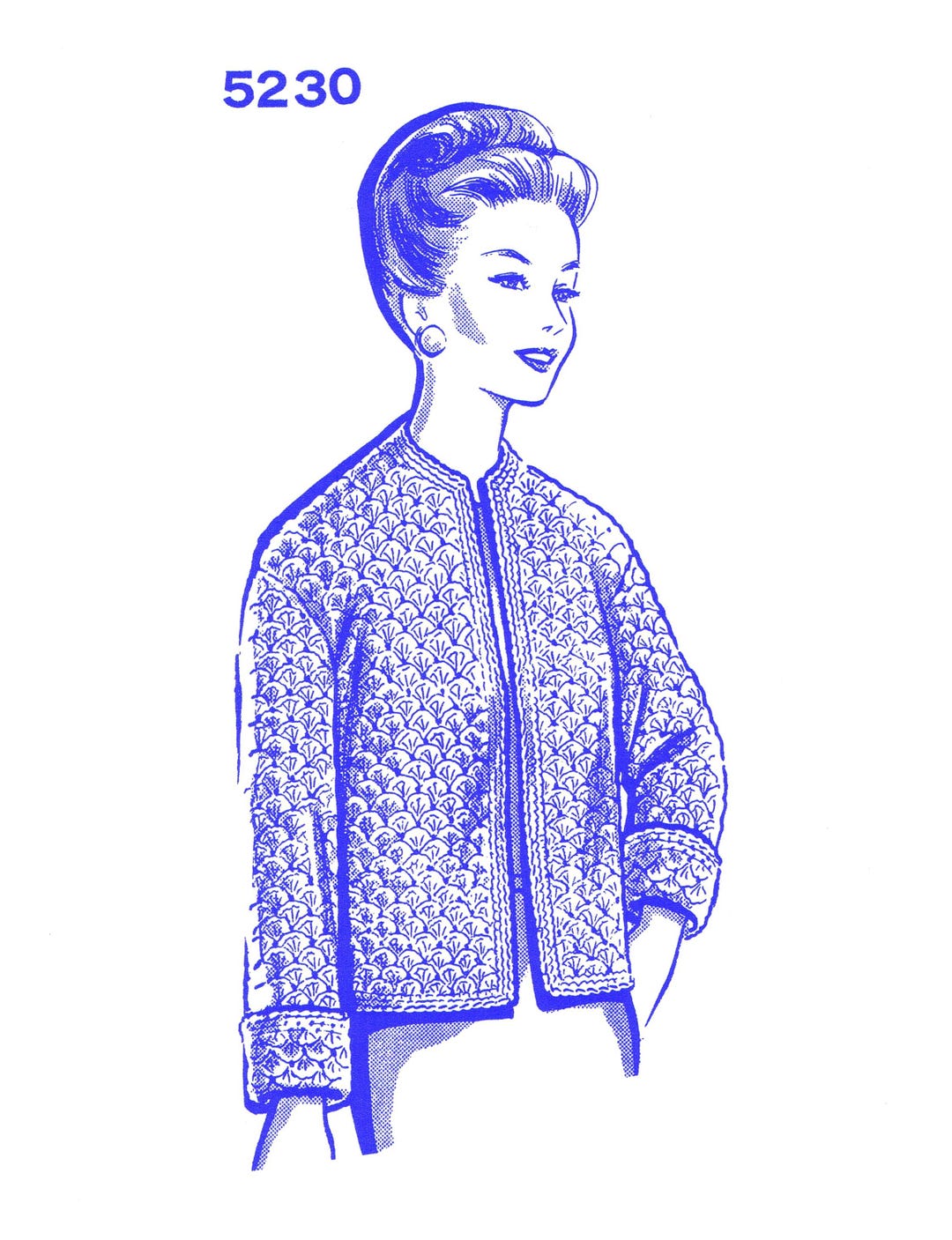 Letter Crocheted Chanel Jacket Pattern Mail Order 5230 Sizes 40-52 Pdf ...