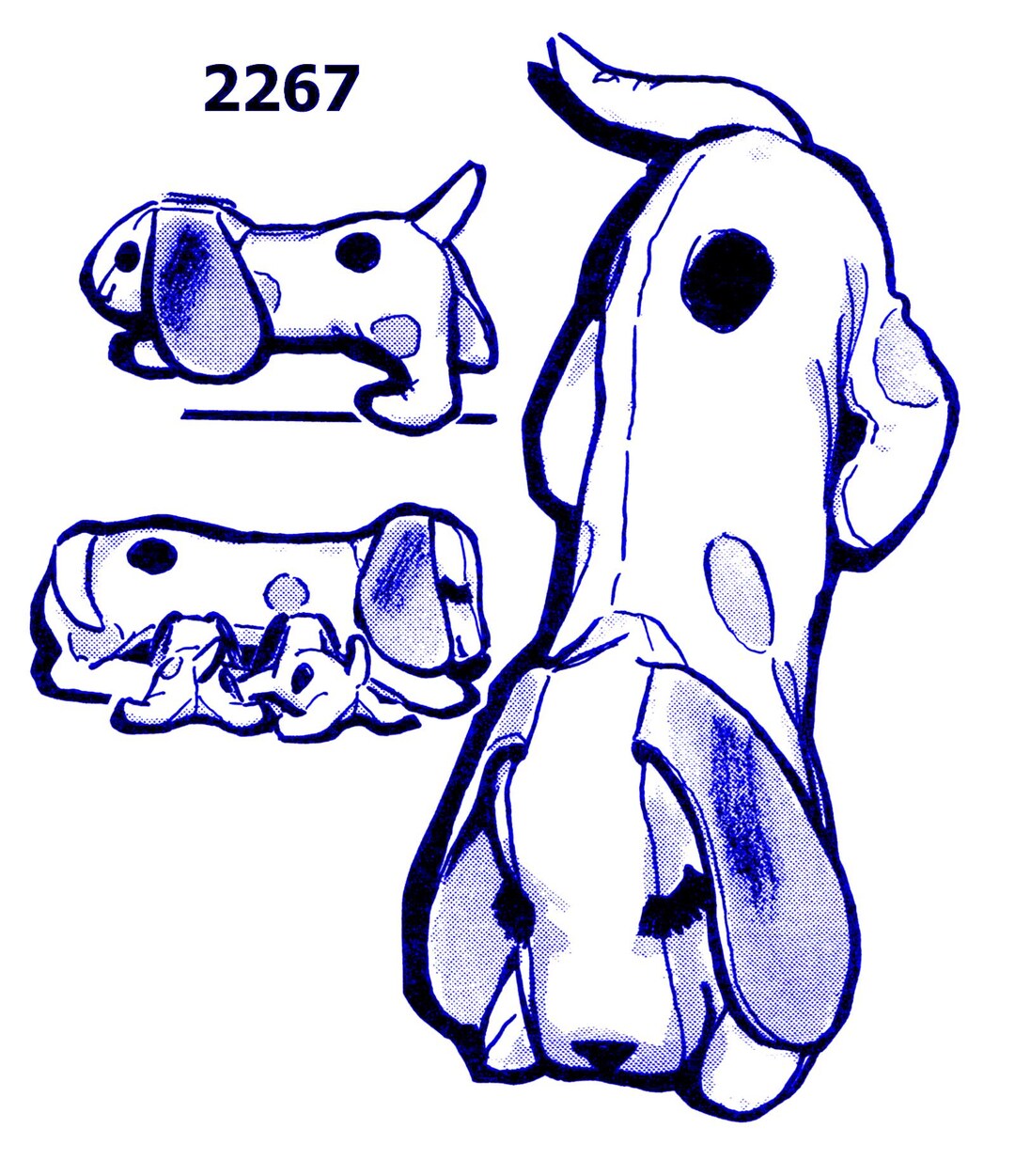 Ledger Stuffed Animal Pattern DACHSHUND Dog Mother Babies Mail Order ...