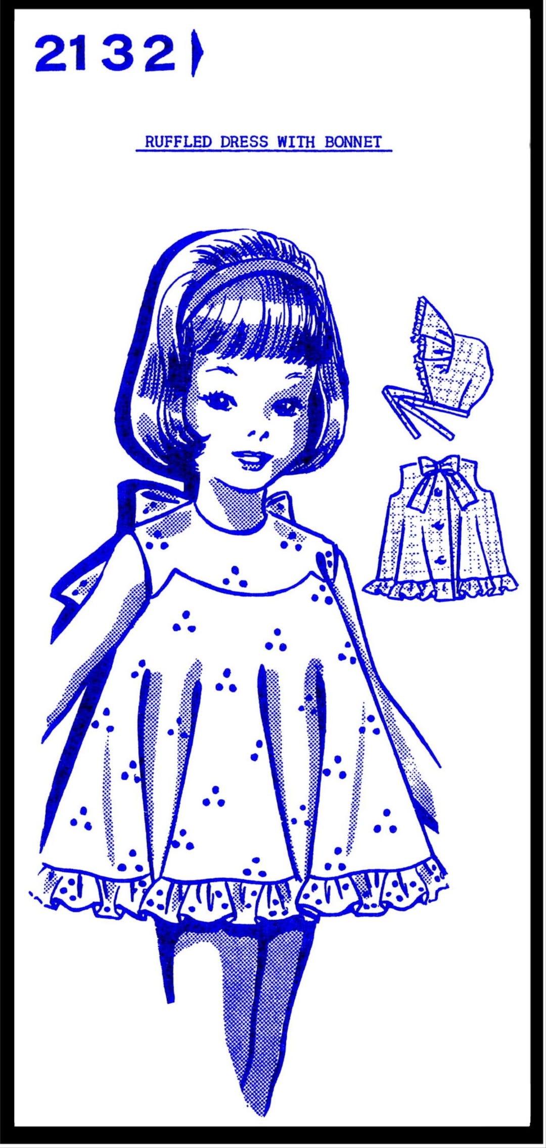 Girls Romper Dress Sundress & Bonnet Pattern Mail Order 2132 Sizes ~2-3 ...