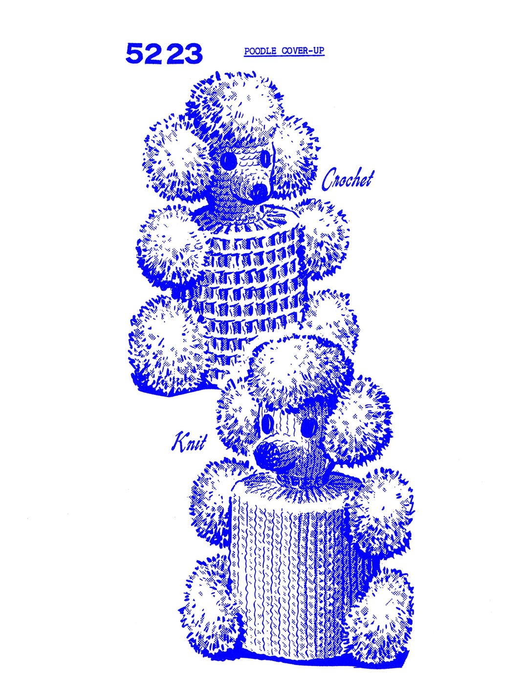 Letter Toilet Paper Poodle Cover-up Crochet OR Knit Pattern Mail Order ...