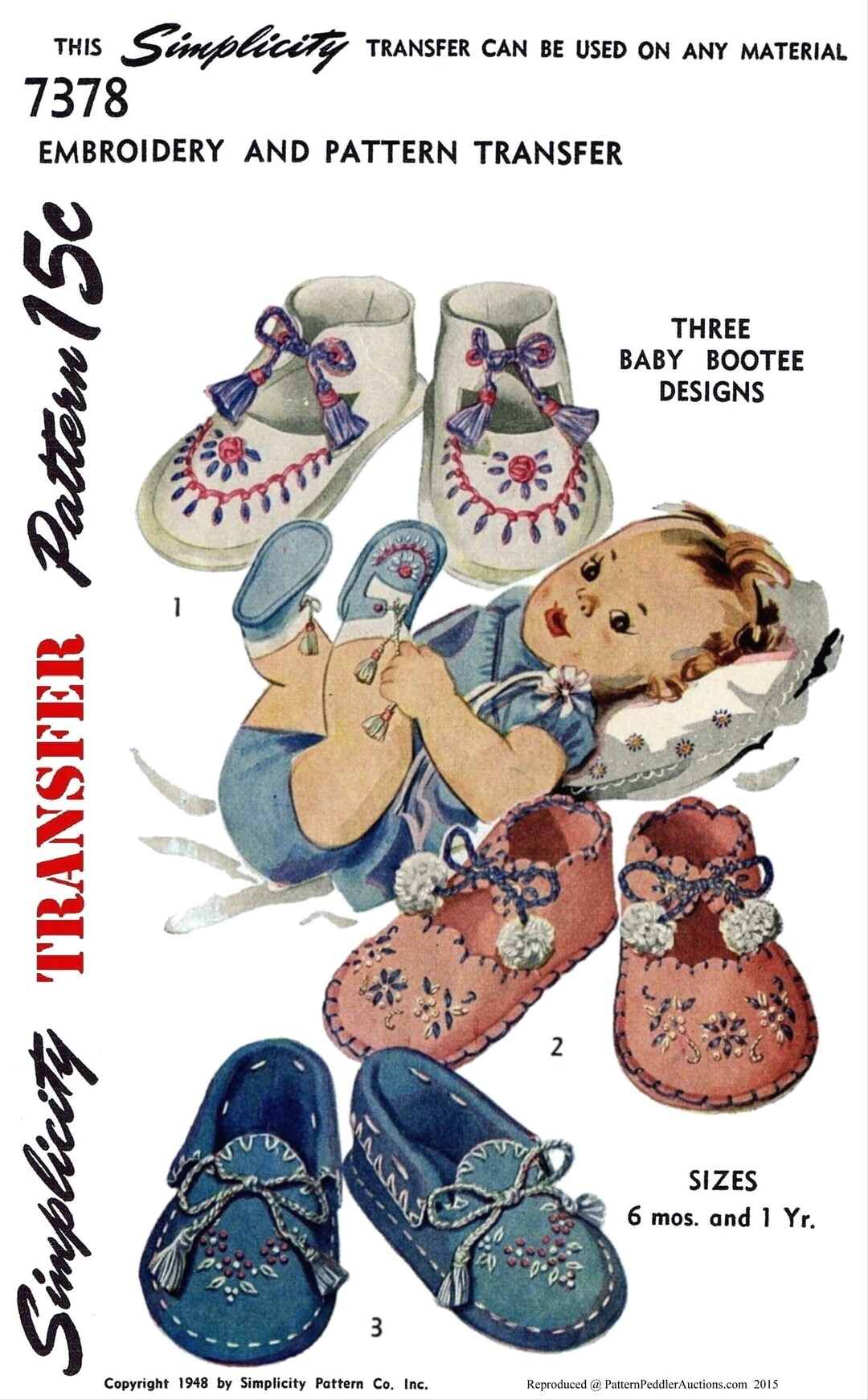 Simplicity 7378 PDF Ledger Baby Infant Bootie Bootee Moccasin Shoes ...